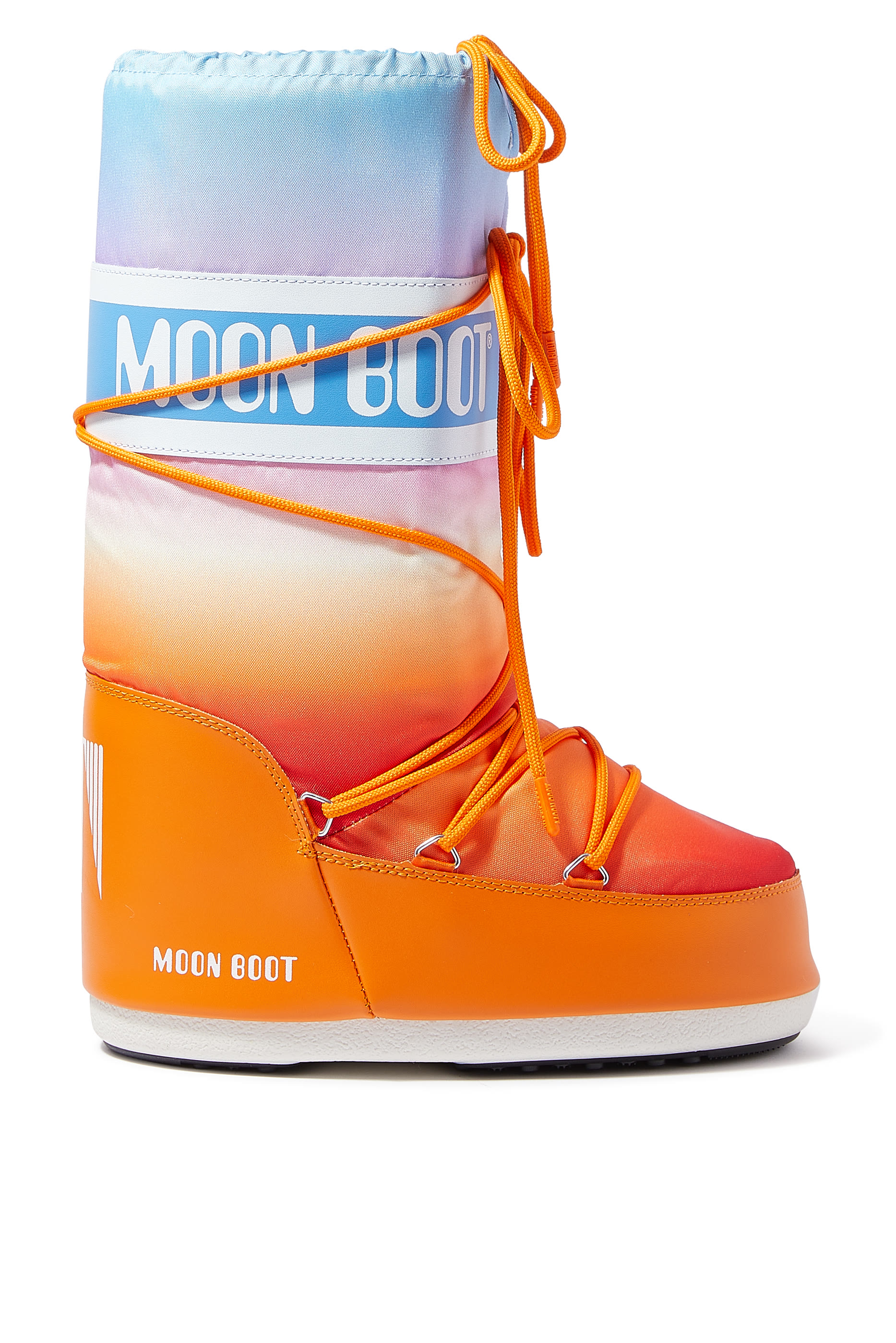 Buy Moon Boot Icon Sunrise-Print Orange Boots for Online | Bloomingdale ...
