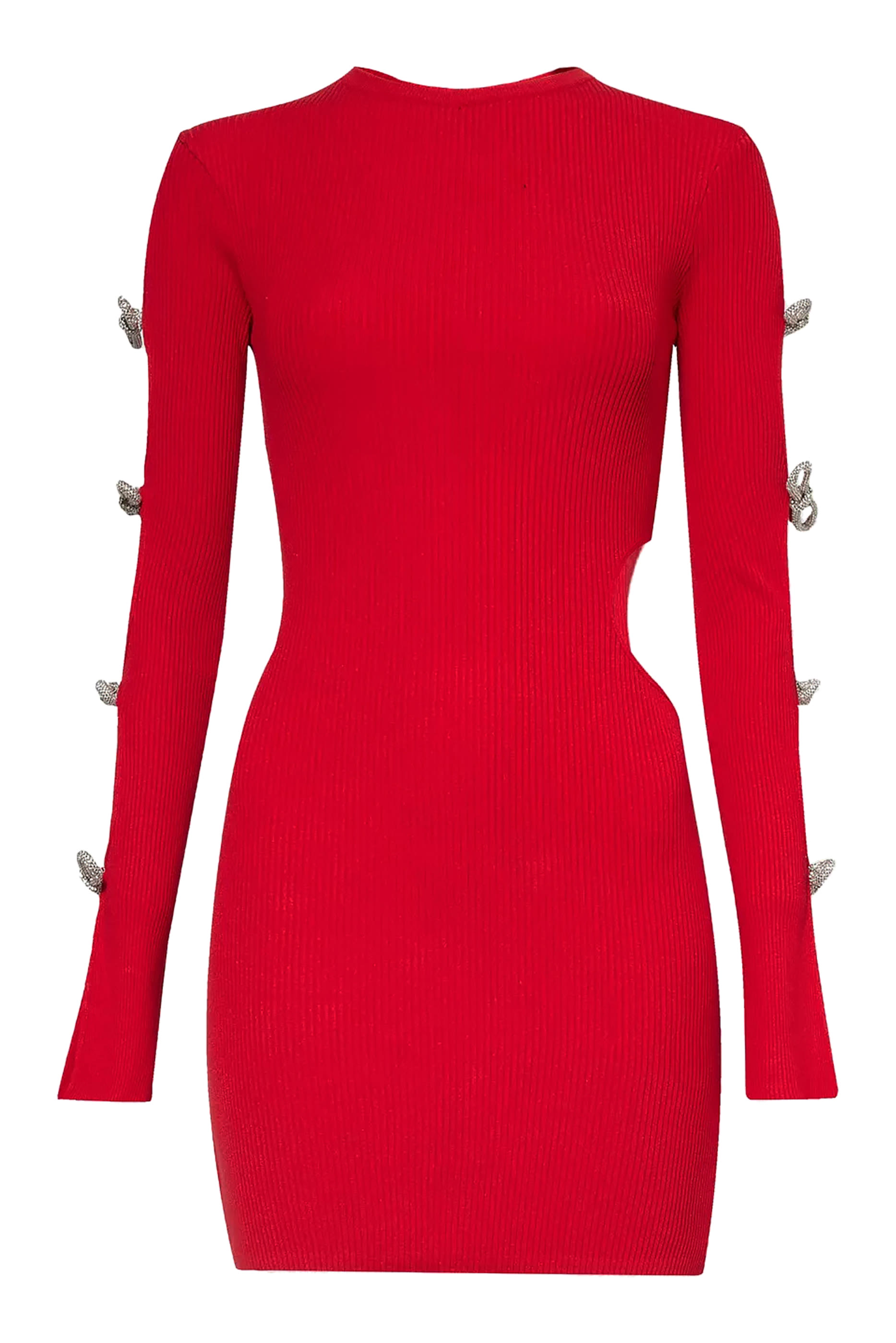 Buy Mach & Mach Cut-Out Crystal Bow Sleeves Mini Dress for Online ...